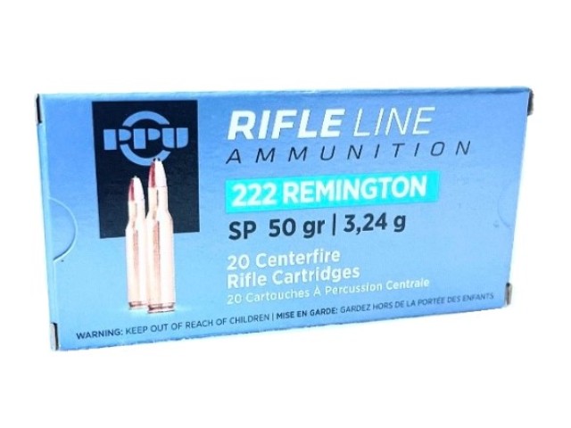 PPU .222 Rem 50Grs SP Cx.20